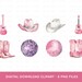 Cowgirl Disco Clipart Bundle, Pink Cowboy Guitar Disco Ball Boots Hat ...