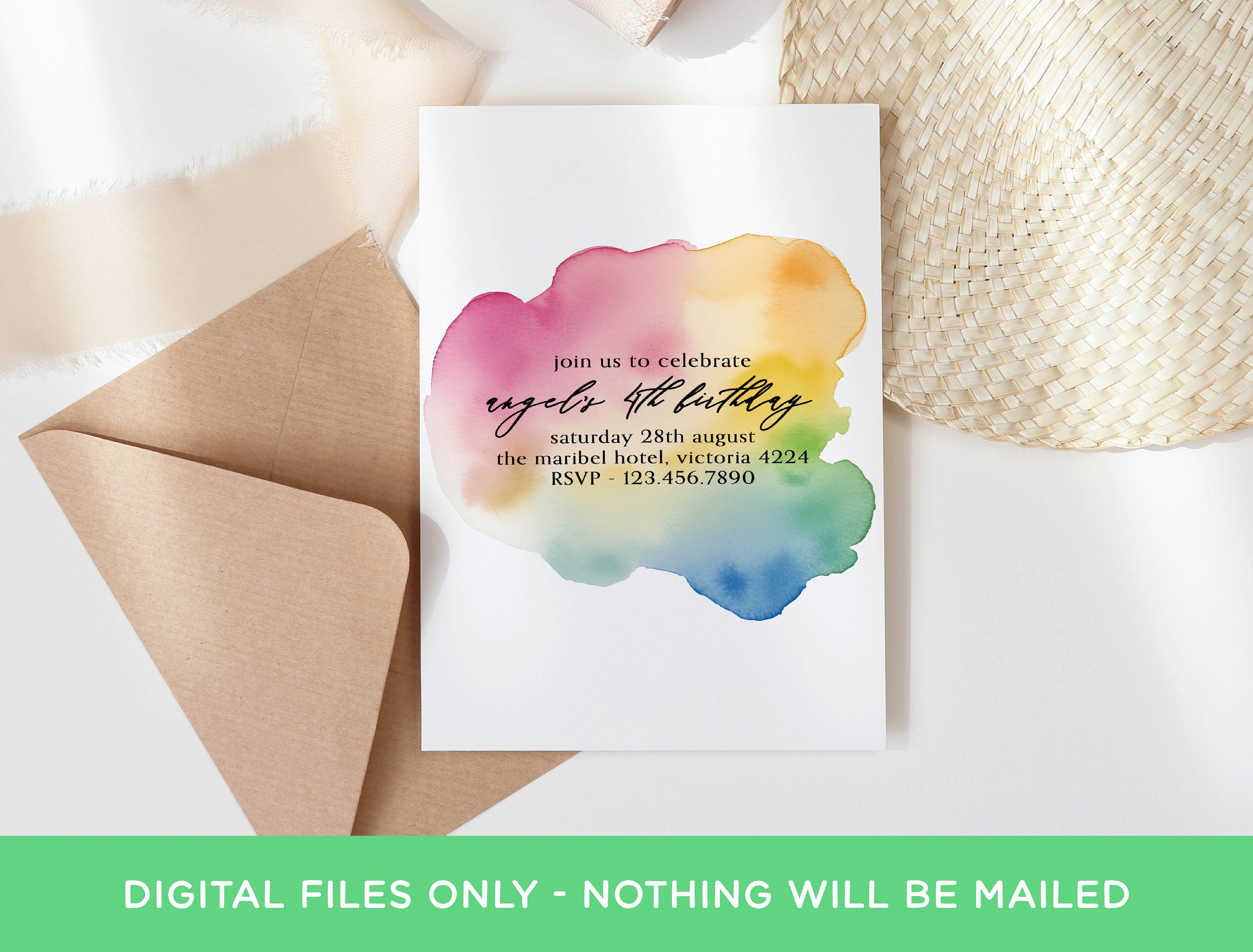 Rainbow Clipart Bundle, Watercolor Brush Stroke Smudge Stain Splodge ...