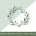 Eucalyptus Wreath Clipart, Watercolor Soft PNG Graphic Commercial Use ...