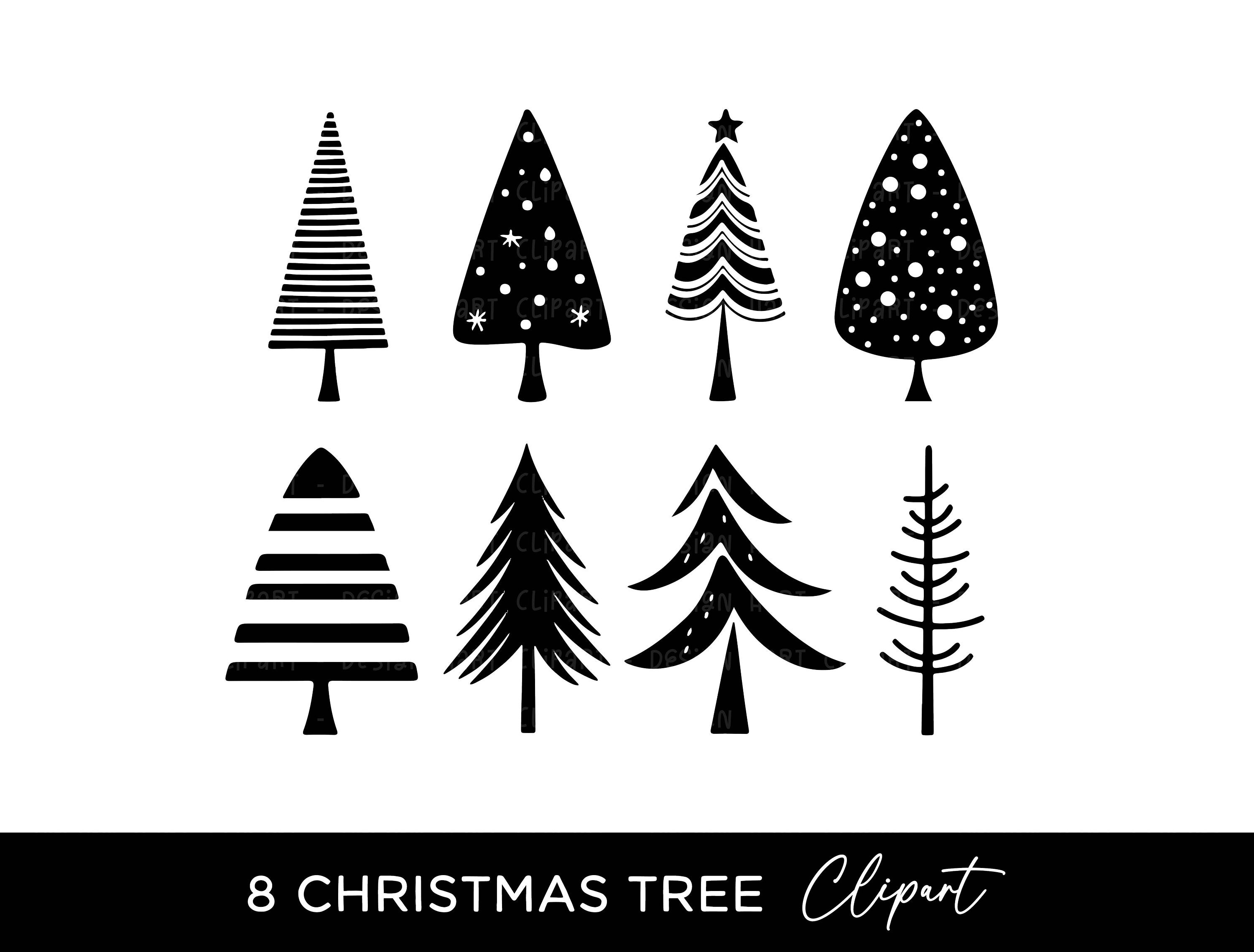 Christmas Tree Clipart Bundle 8 PNG SVG Digital Download - Etsy