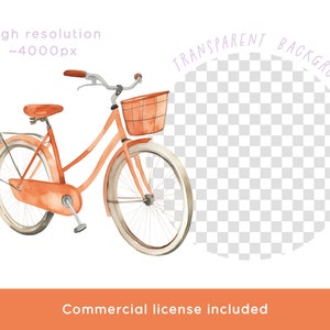 Bicycle Clipart Bundle Set, Watercolor Colorful Pastel Bike PNG Digital ...