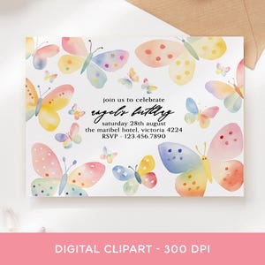 Butterfly Clipart Bundle, Watercolor Pastel Hand Painted Rainbow PNG ...