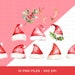 Santa Hat Clipart Bundle: Watercolor Christmas Red Hat PNG - Etsy
