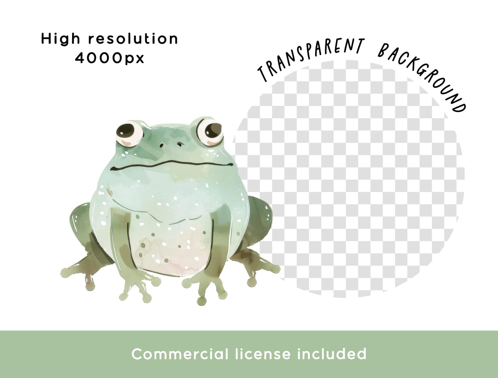 Frog Clipart Bundle, PNG Graphic Digital Download Watercolor Frog Toad ...