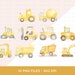 Construction Clipart Bundle, Vehicles Watercolor Digger Excavator Dump ...