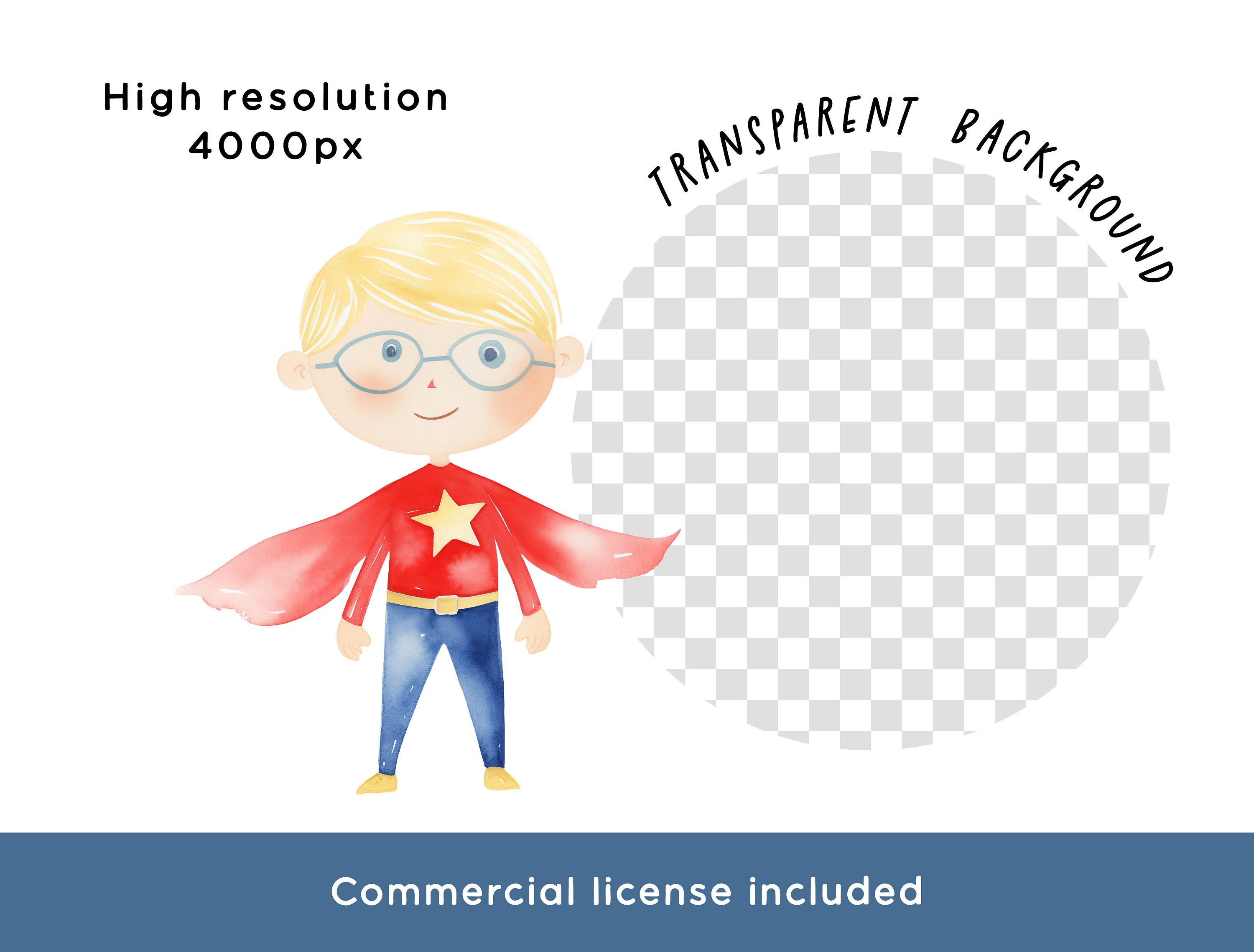 Superhero Clipart Bundle, Watercolor Superheroes PNG Sublimation ...