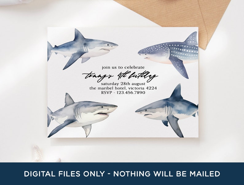 Watercolor Shark Clipart Bundle, Ocean Under the Sea Creatures Shark ...