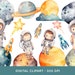 Astronaut Clipart Bundle, Watercolor PNG Graphics, Digital Download ...