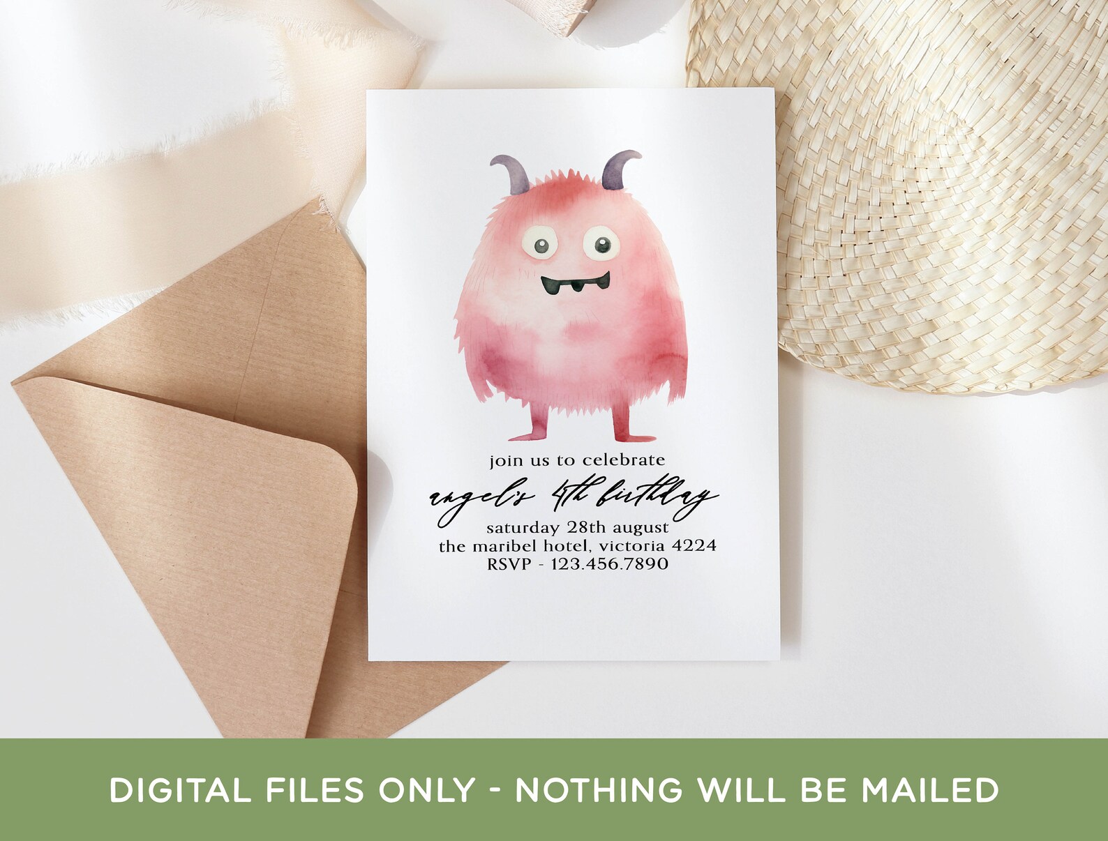 Monster Clipart Bundle Watercolor Cute Smiling Happy Monsters Emotions ...