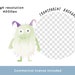 Monster Clipart Bundle - Watercolor Cute Smiling Happy Monsters ...