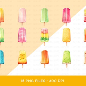 Popsicle Clipart Bundle, Rainbow Icy Poles PNG Commercial Use Colorful ...