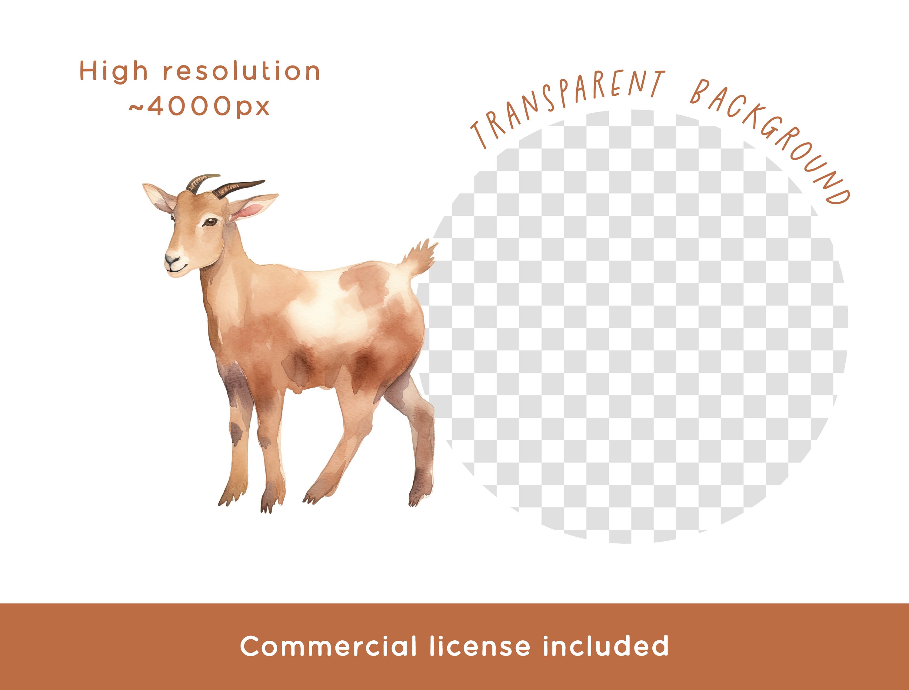 Farm Animal Clipart Bundle, Watercolor Barnyard Animals Pig Cow Horse ...