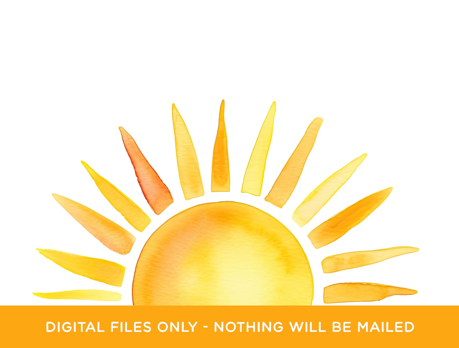 Sun Clipart PNG, Watercolor Yellow Sun PNG Digital Download Sunshine ...