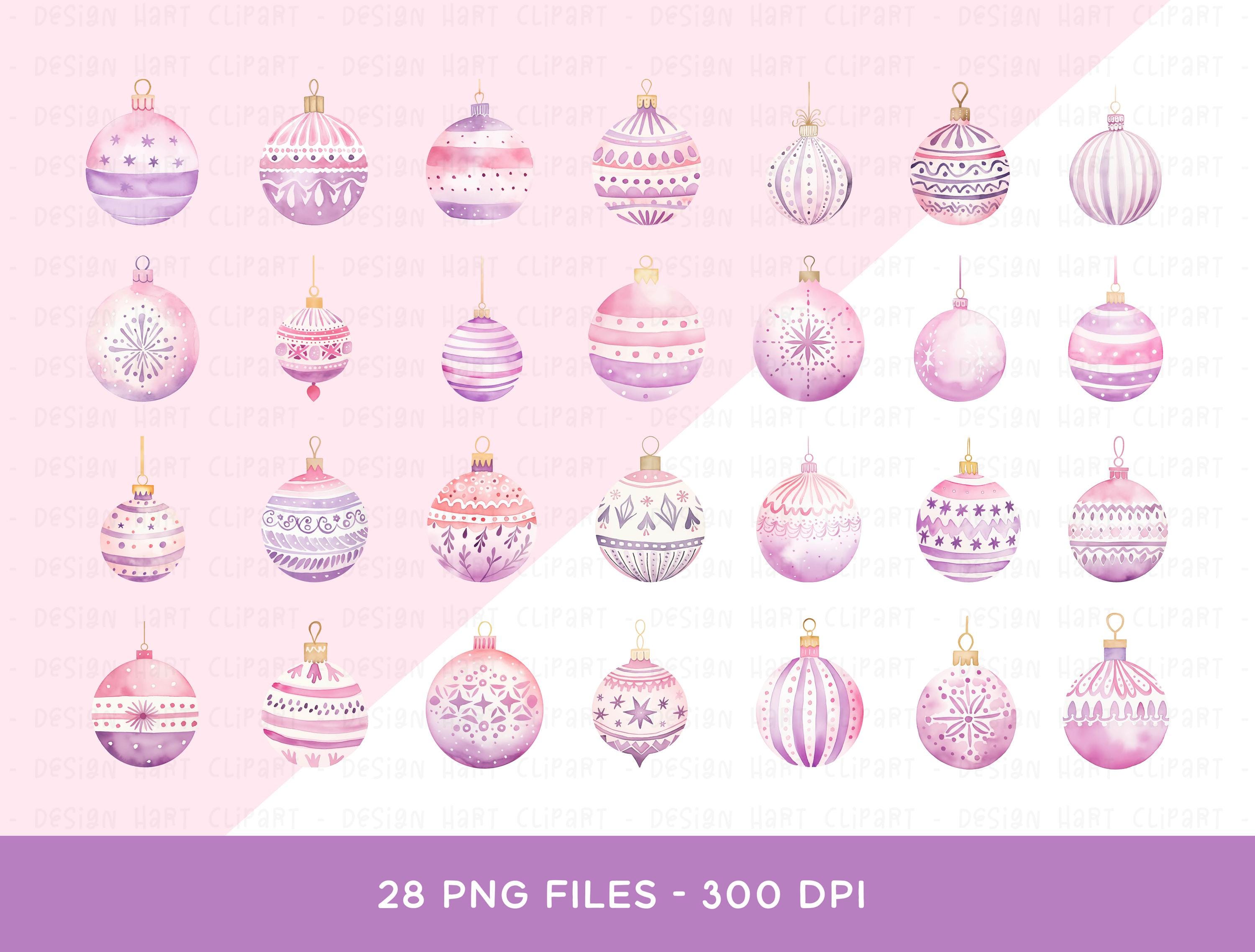 Christmas Baubles Clipart Bundle, PNG Graphics Digital Download ...