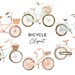Bicycle Clipart Bundle, Vintage Retro Beach Cruiser With Baskets in ...