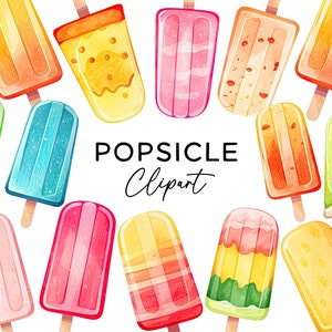 Popsicle Clipart Bundle, Rainbow Icy Poles PNG Commercial Use Colorful ...