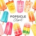 Popsicle Clipart Bundle, Rainbow Icy Poles PNG Commercial Use Colorful ...
