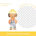Builder Kid Clipart Bundle, Construction Worker Children Boys Girls PNG ...