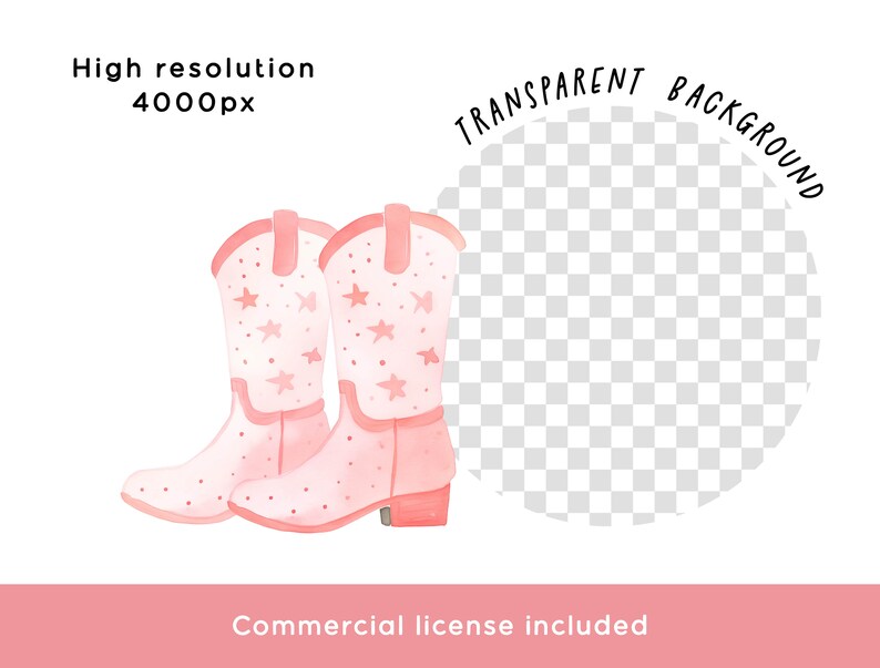 Cowboy Boots Clipart Bundle, Cowboy Cowgirl Boots Rodeo Wild West PNG ...