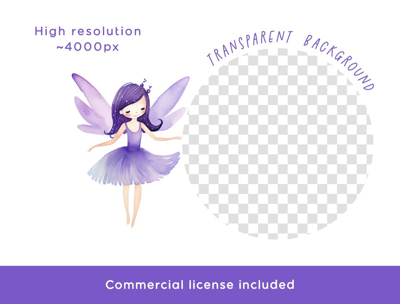 Fairy Clipart Bundle, Watercolor Colorful Magical PNG Graphics Digital ...