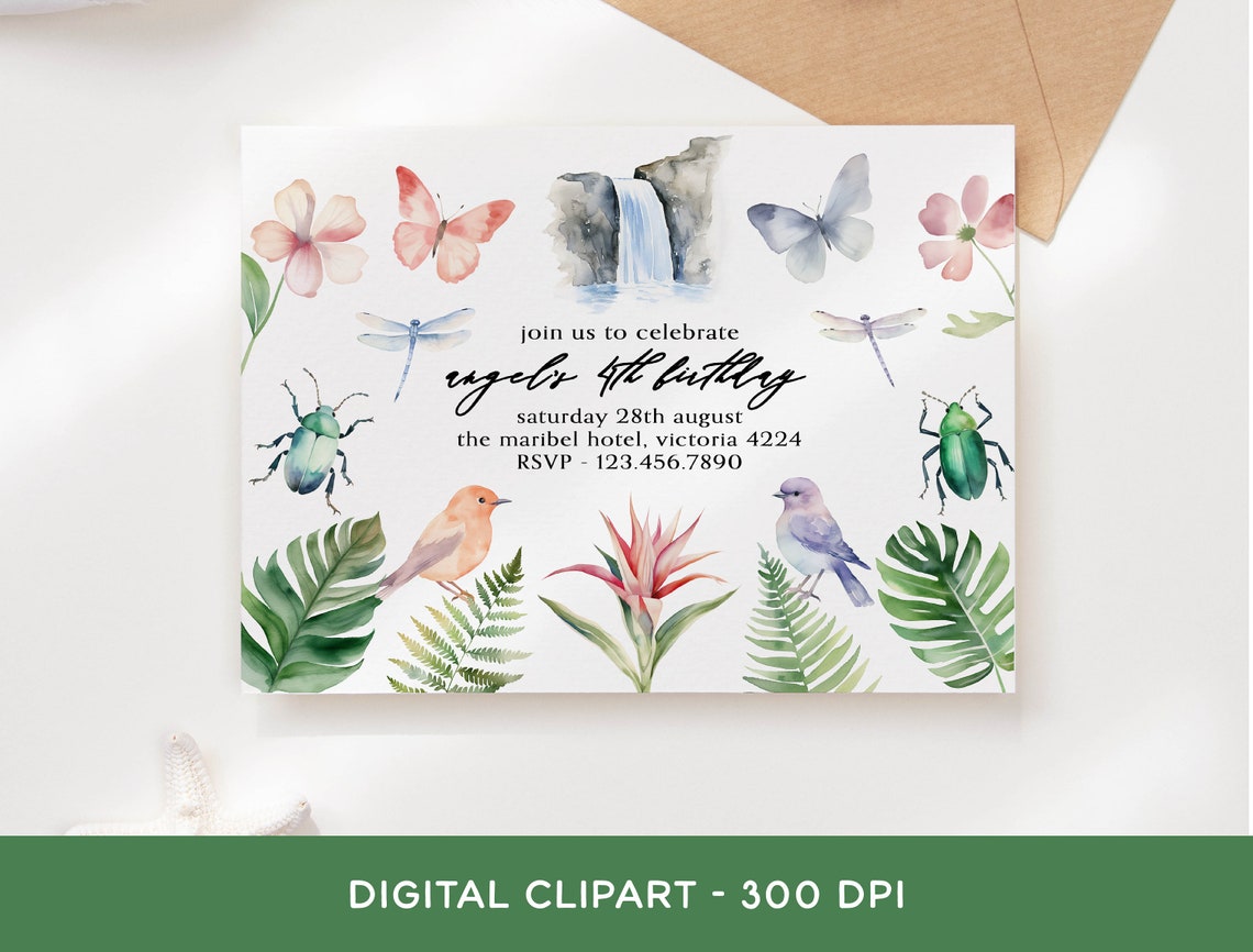 Rainforest Clipart Bundle Set, PNG Sublimation Graphics Digital ...