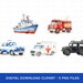 Vehicles Clipart Bundle - Watercolor Emergency Vehincles Ambulance ...