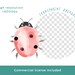 Ladybug Clipart Bundle Set - Watercolor Rainbow Ladybird Insect PNG for ...