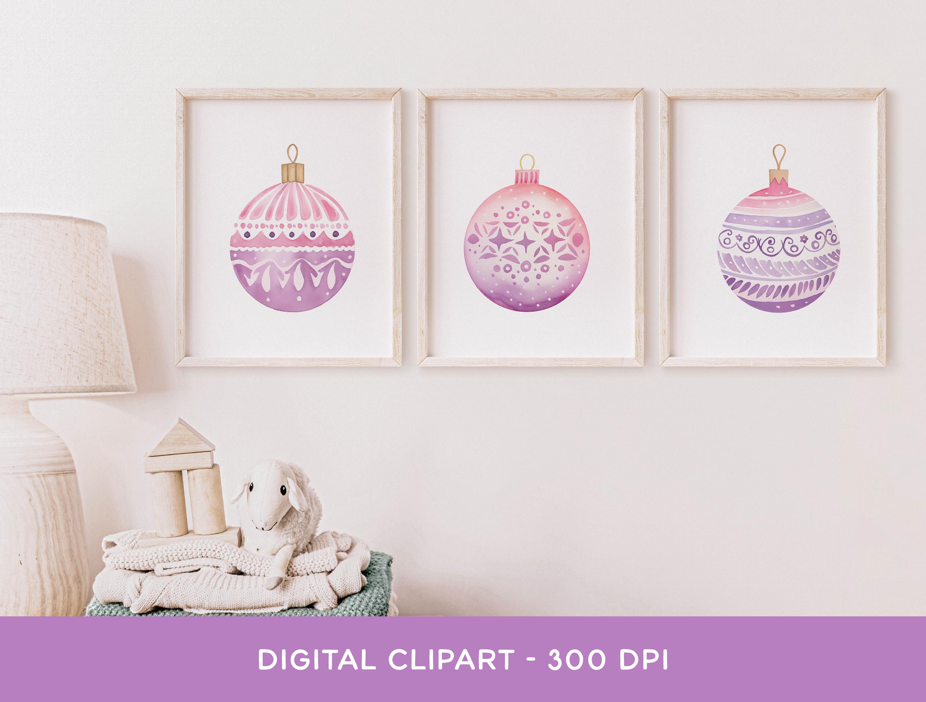 Christmas Baubles Clipart Bundle, PNG Graphics Digital Download ...