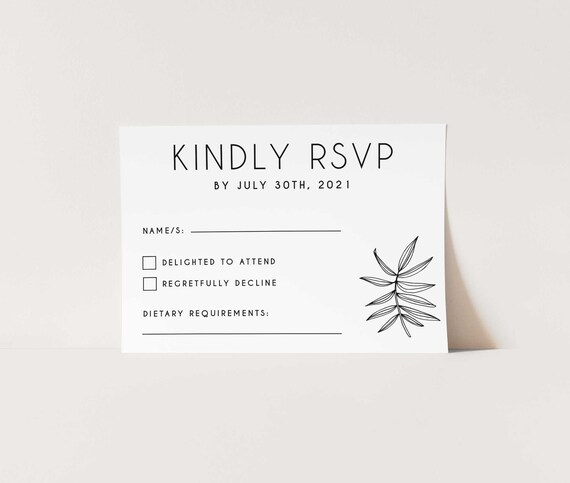 Paper & Party Supplies Design & Templates Wedding Reply Postcard Boho ...