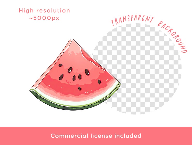 Watermelon Clipart Bundle, Watercolor Summer Fruit Slices PNG Clip Art ...