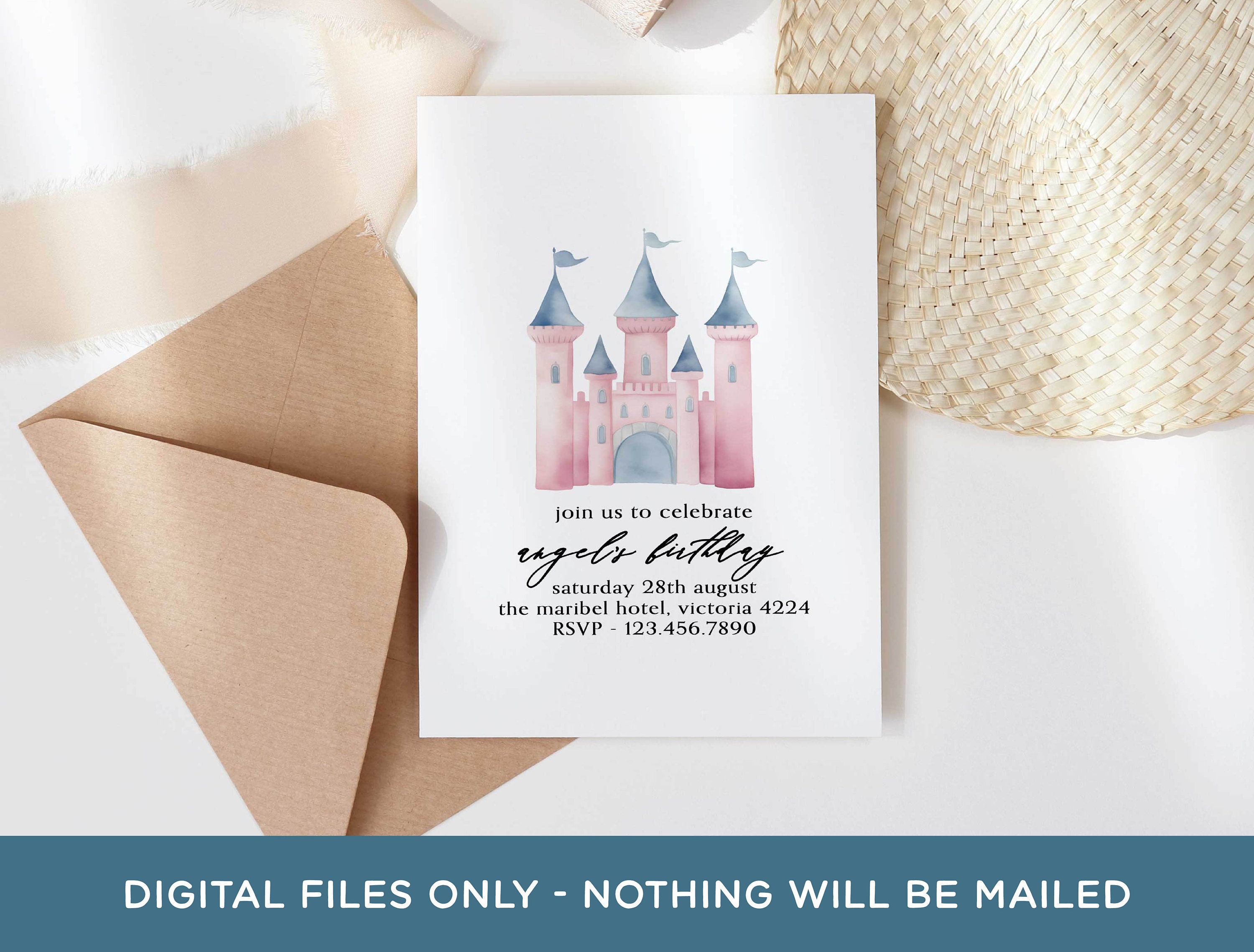 Castle Clipart Bundle, Watercolor Princess Magical Castle Fairytale ...