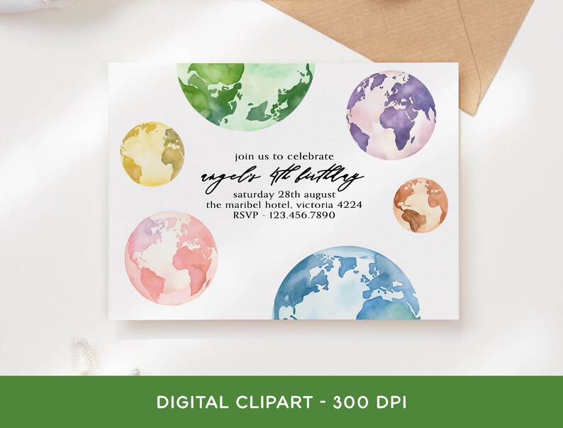 World Globe Clipart Bundle - Colorful Pastel Earth Graphics, PNG ...