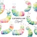 Caterpillar Clipart Bundle, Cute Rainbow Bug Caterpillars Watercolor ...