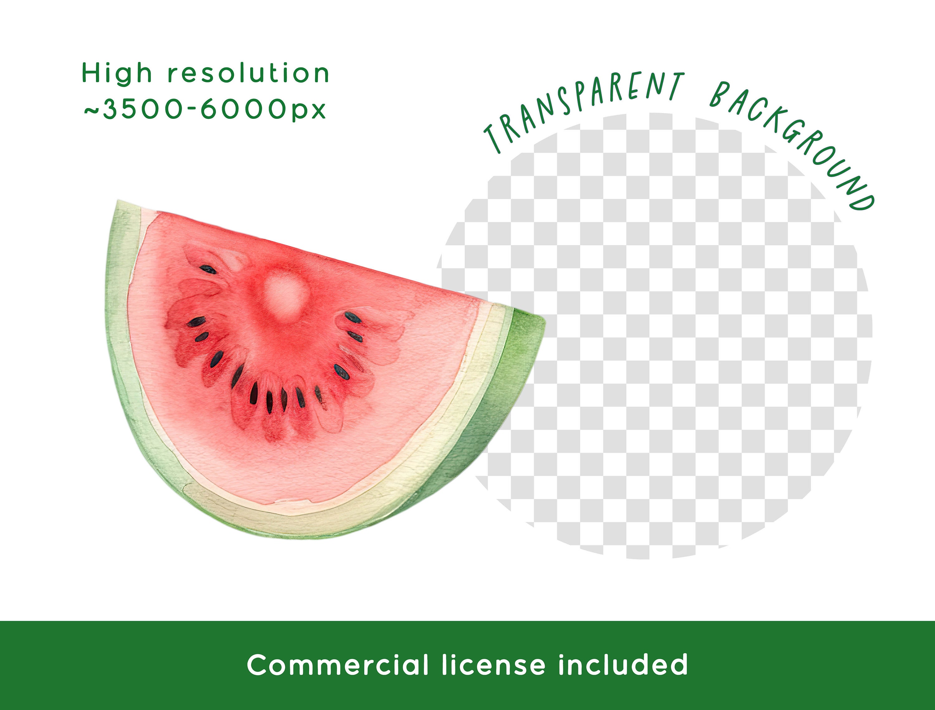 Watermelon Clipart Bundle, PNG Graphics Digital Download Commercial Use ...
