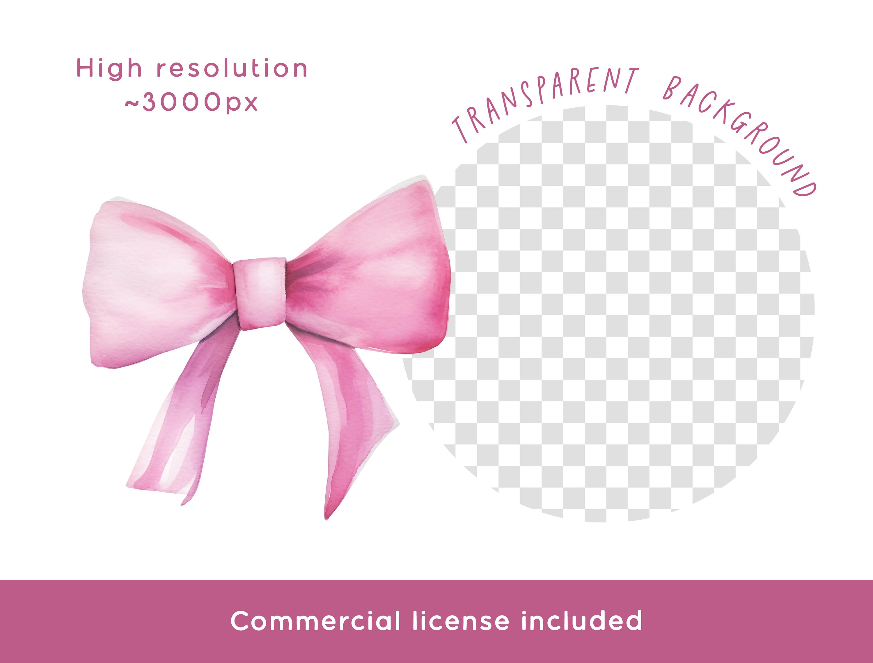 Bow Clipart Bundle Colorful Watercolor Pastel Rainbow Hand Painted Bows ...