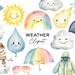 Clouds Clipart Bundle, Watercolor Pastel Rainbow Cloud Icons, Hand ...