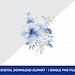 Flower Bouquet Clipart - Watercolor Winter Blue & White Floral Bunch ...