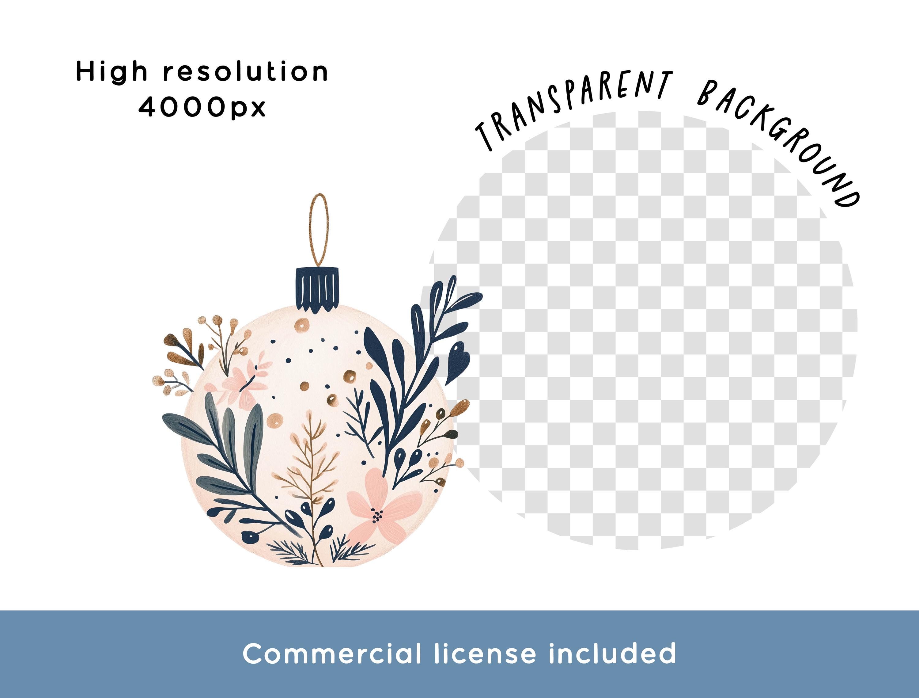 Christmas Baubles Clipart Bundle, PNG Graphics Digital Download ...