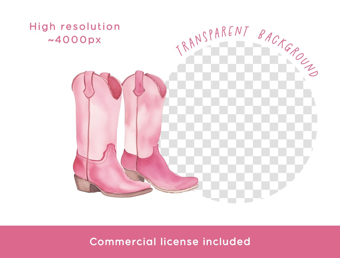 Cowgirl Disco Clipart Bundle, Pink Cowboy Guitar Disco Ball Boots Hat ...