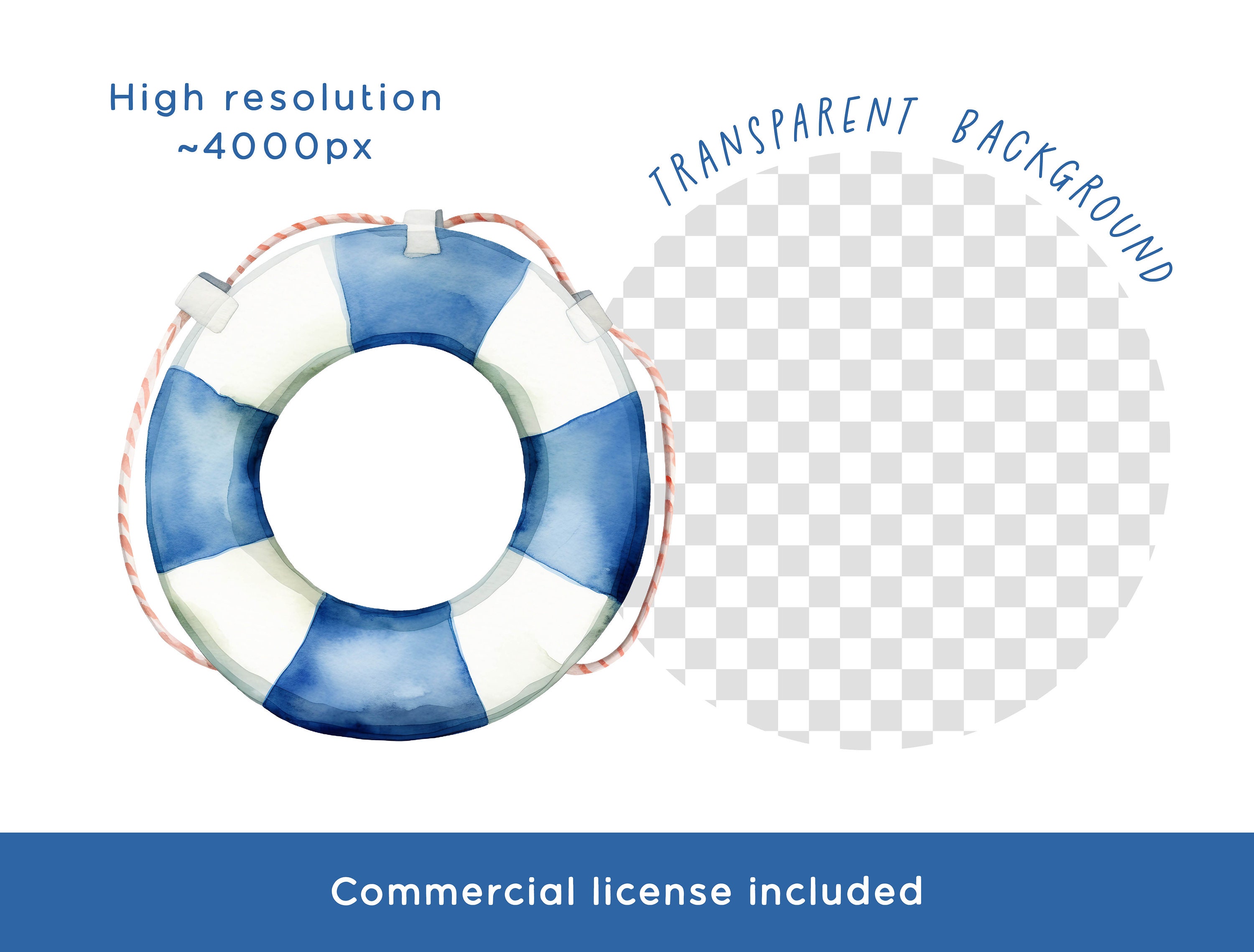 Sailor Clipart Bundle Set, Watercolor Lighthouse Anchor Boat Beach ...