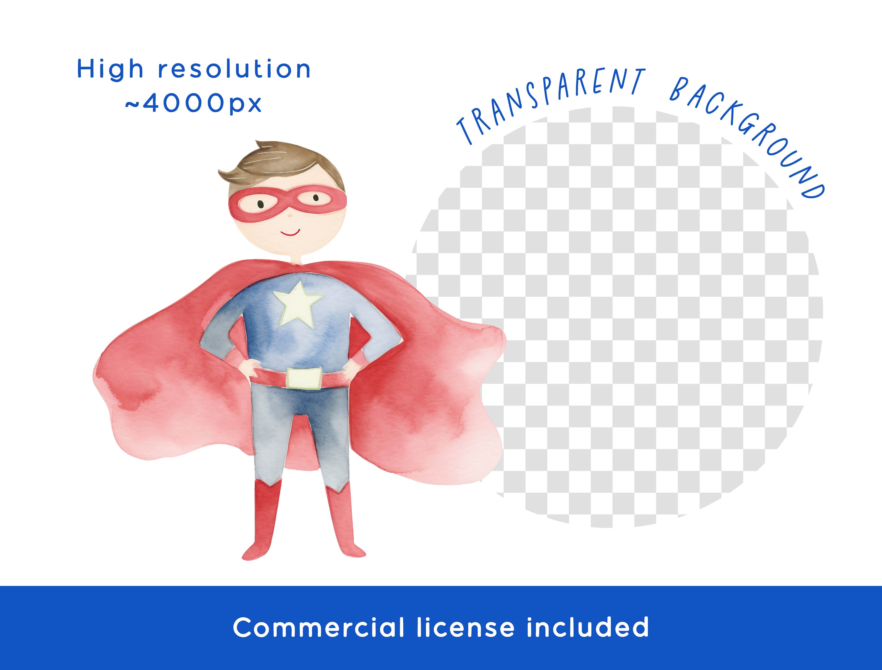 Superhero Clipart Bundle, Watercolor Superheroes PNG Sublimation ...