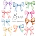 Bow Clipart Bundle - Colorful Watercolor Pastel Rainbow Hand Painted ...