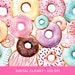 Watercolor Donuts Clipart Bundle, PNG Graphics Digital Download ...