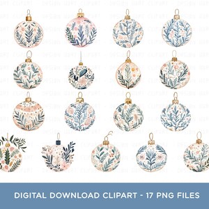 Christmas Baubles Clipart Bundle, PNG Graphics Digital Download ...