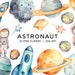 Astronaut Clipart Bundle, Watercolor PNG Graphics, Digital Download ...