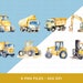 Construction Clipart Bundle, Vehicles Watercolor Digger Excavator Dump ...