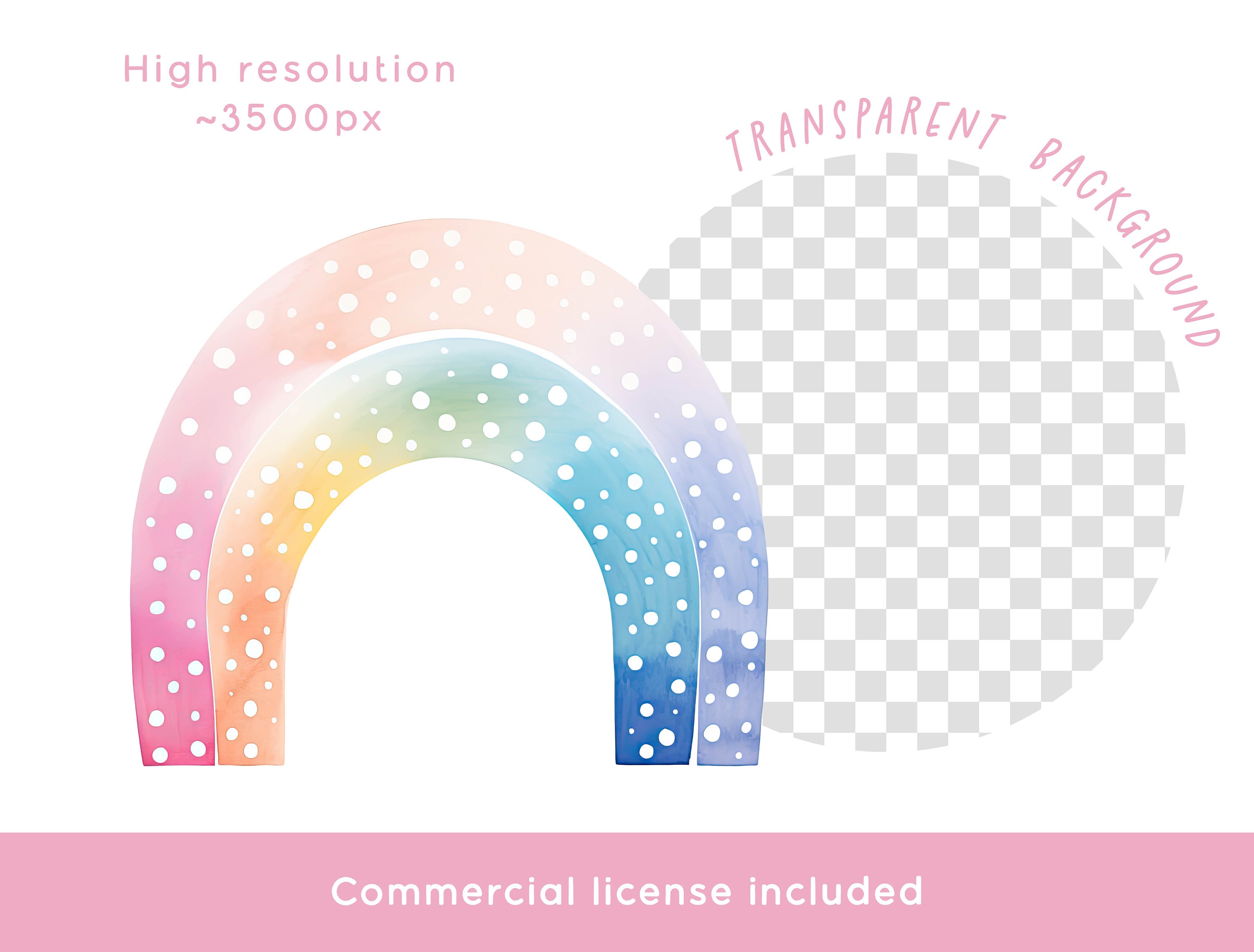 Rainbow Clipart Bundle, PNG Digital Download for Scrapbooking ...