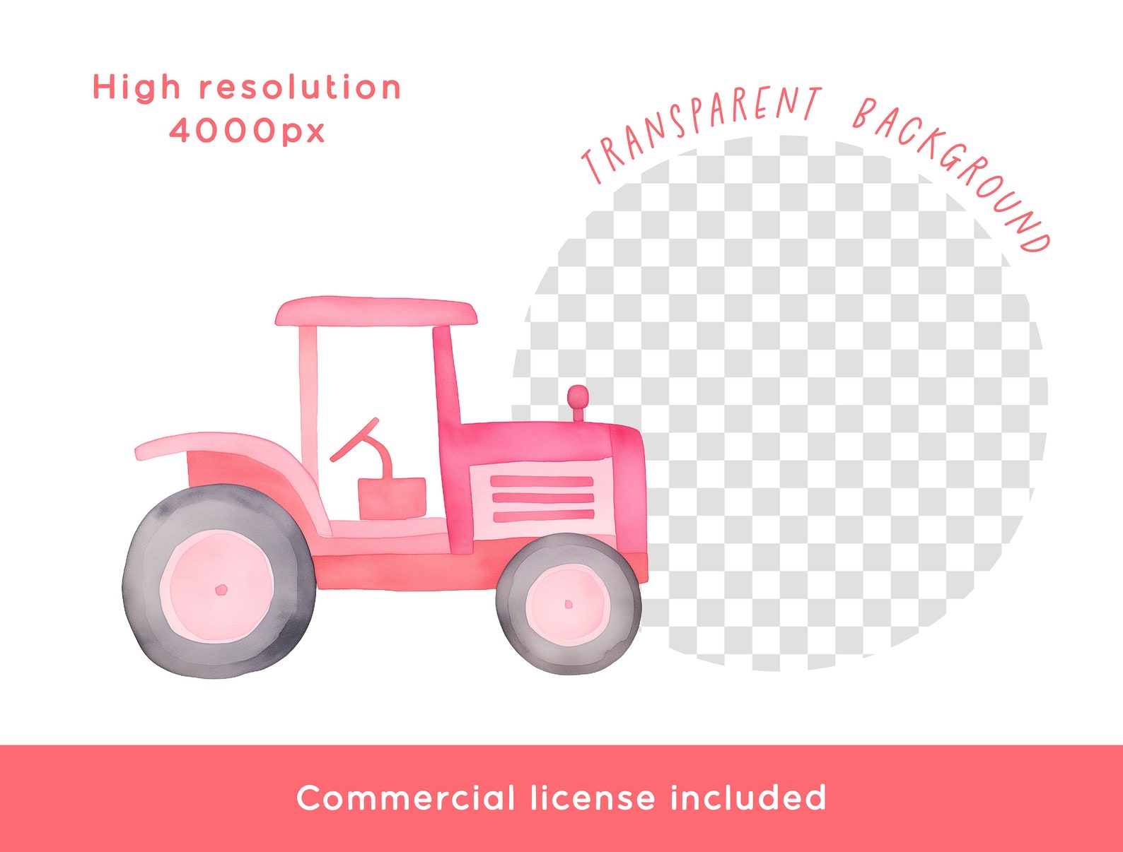 Construction Vehicle Clipart Bundle, Pink PNG Digital Download Builder ...