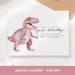 Pink Dinosaur Clipart - Watercolor T-rex for Girls, PNG Graphic Digital ...