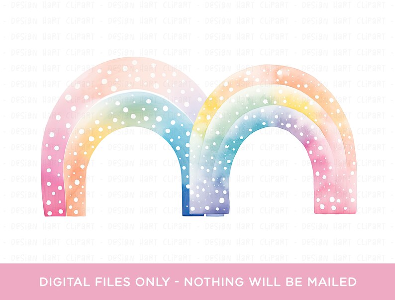 Rainbow Clipart Bundle, PNG Digital Download for Scrapbooking ...